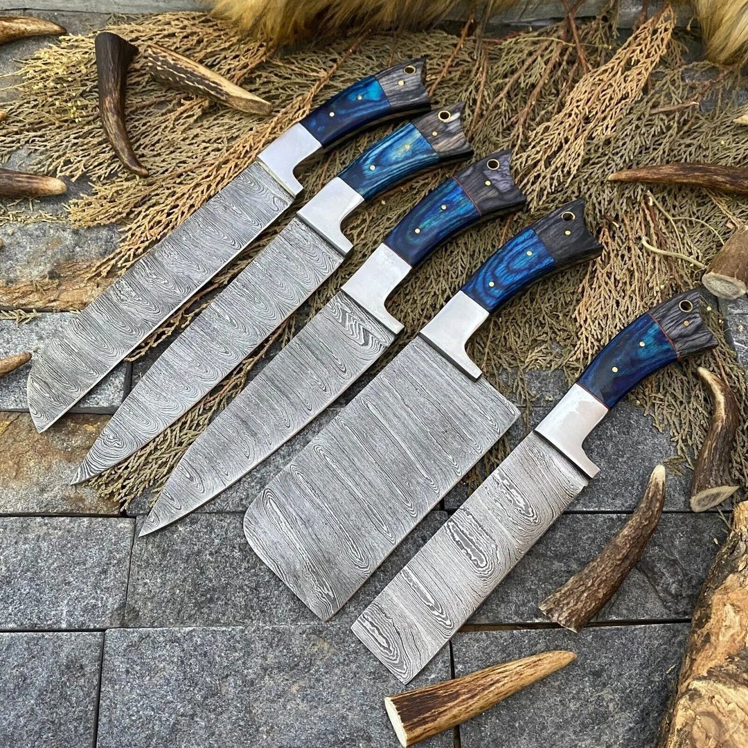 Kitchen Knife Chef Set Damascus Steel Chef Set Handmade Gift for Him ...