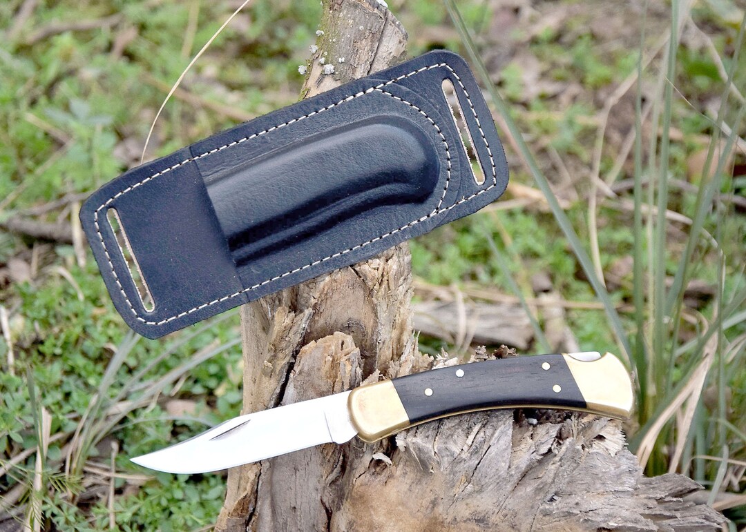 Buck 110 Custom Leather Knife Sheath. Brown. Barbed Wire Tooled Flap ...