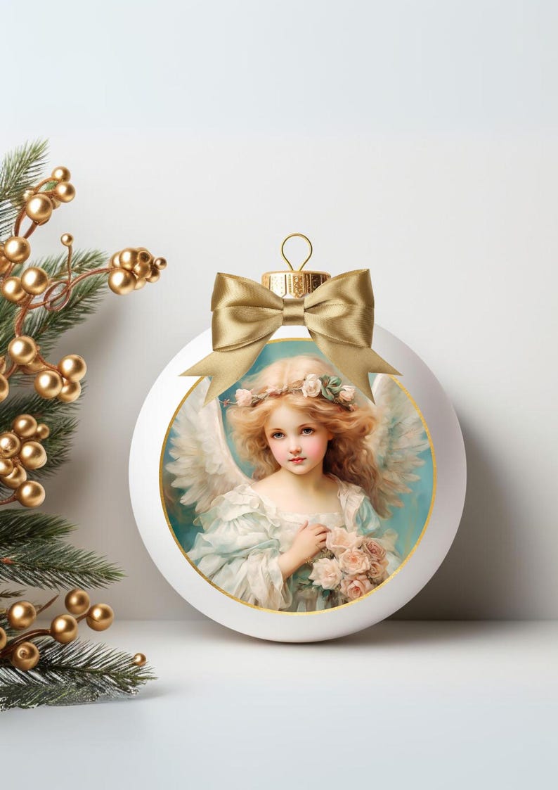 Victorian Angels Printable Circle,instant Download Decoupage Ornament ...