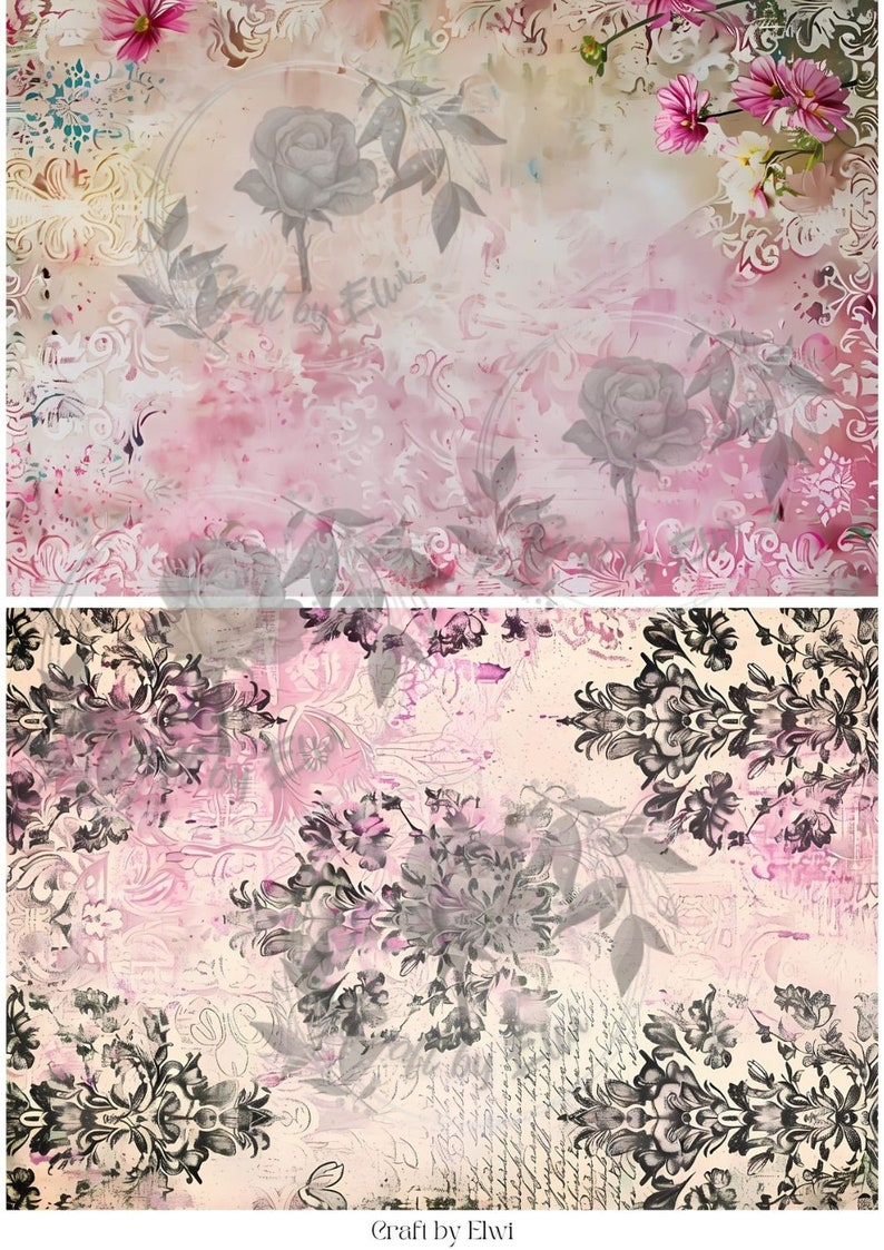 Pastel Flowers Background Digital Paper,decoupage Digital,printable ...