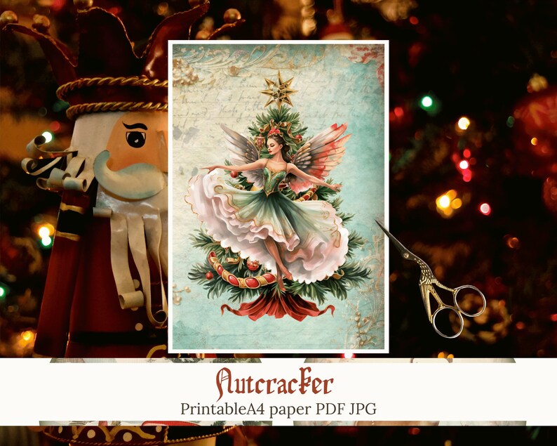 Nutcracker Printable A4 Sheet,vintage Christmas Style,digital PDF JPG ...