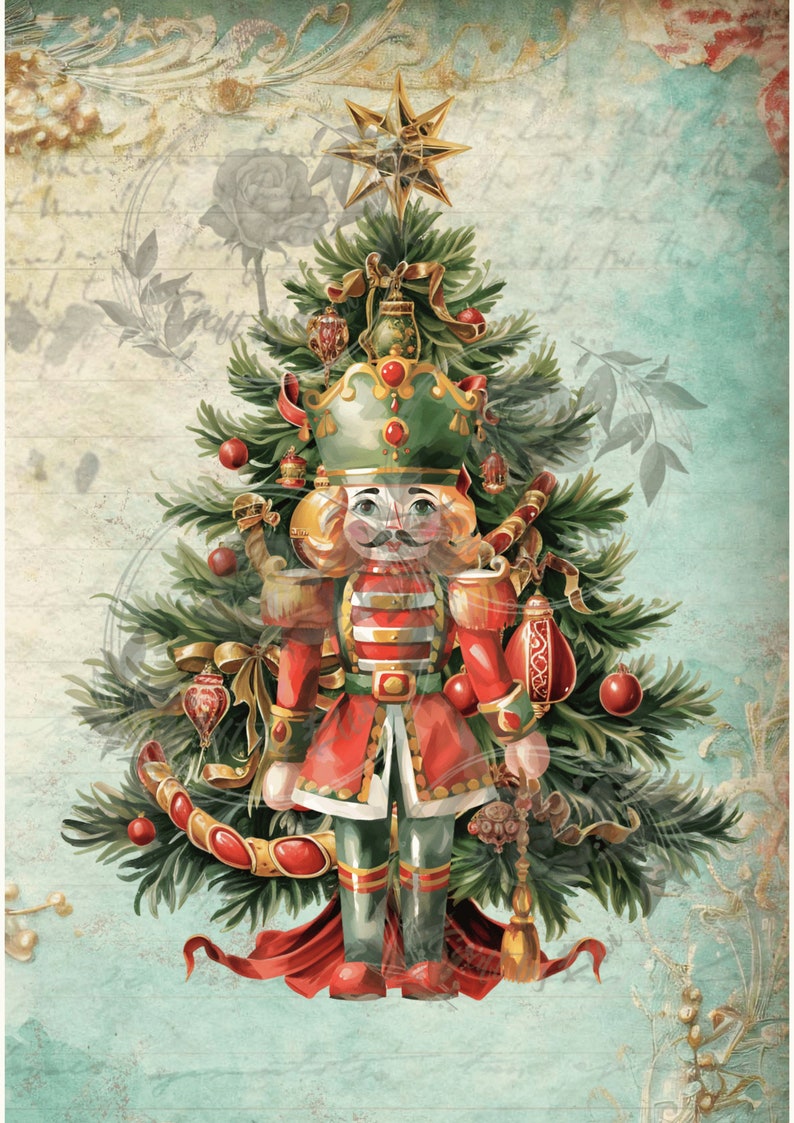 Nutcracker Printable A4 Sheet,vintage Christmas Style,digital PDF JPG ...