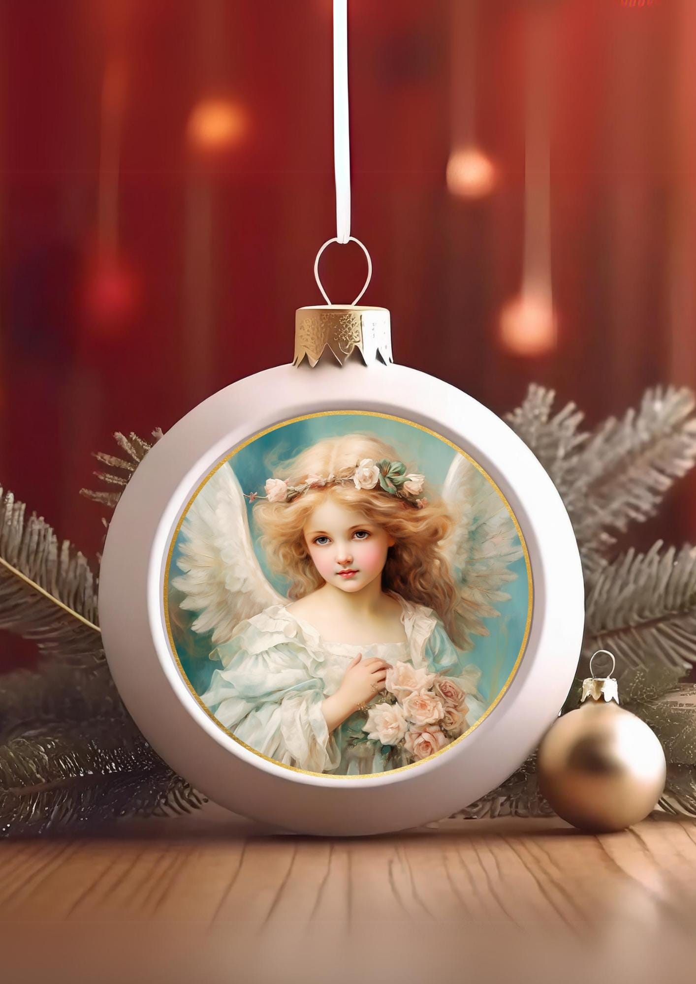 Victorian Angels Printable Circle,instant Download Decoupage Ornament ...