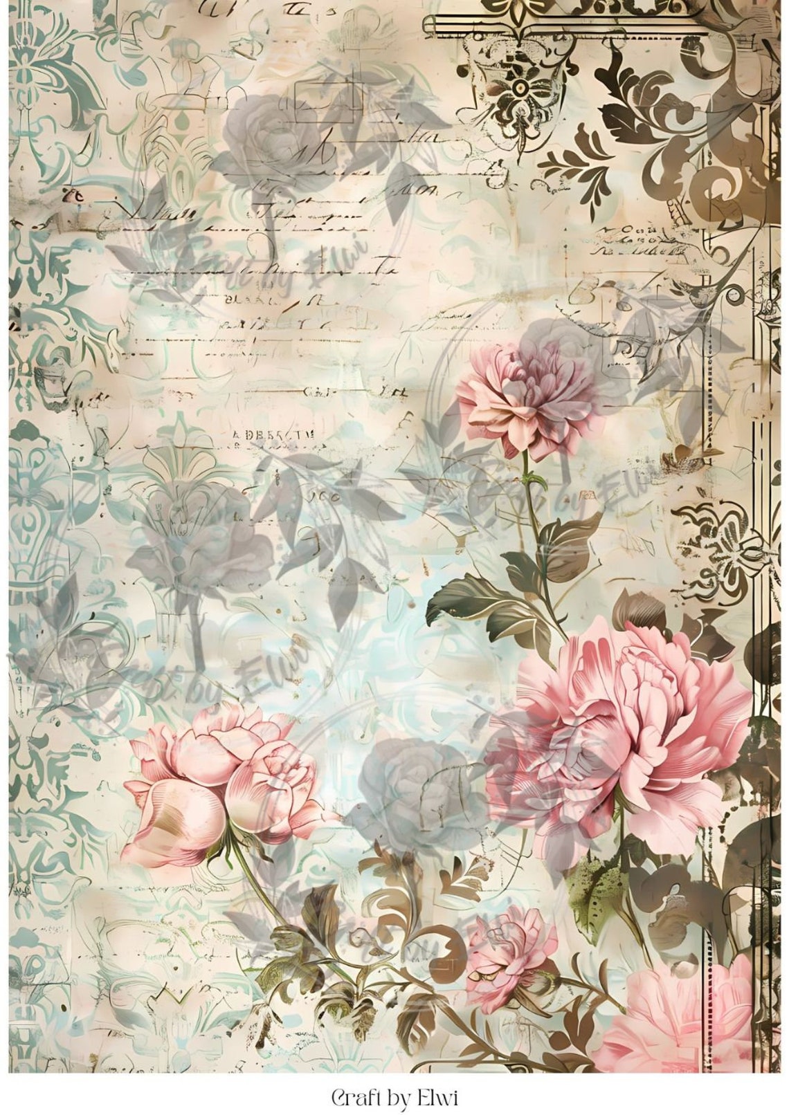 Pastel Flowers Background Digital Paper,decoupage Digital,printable ...