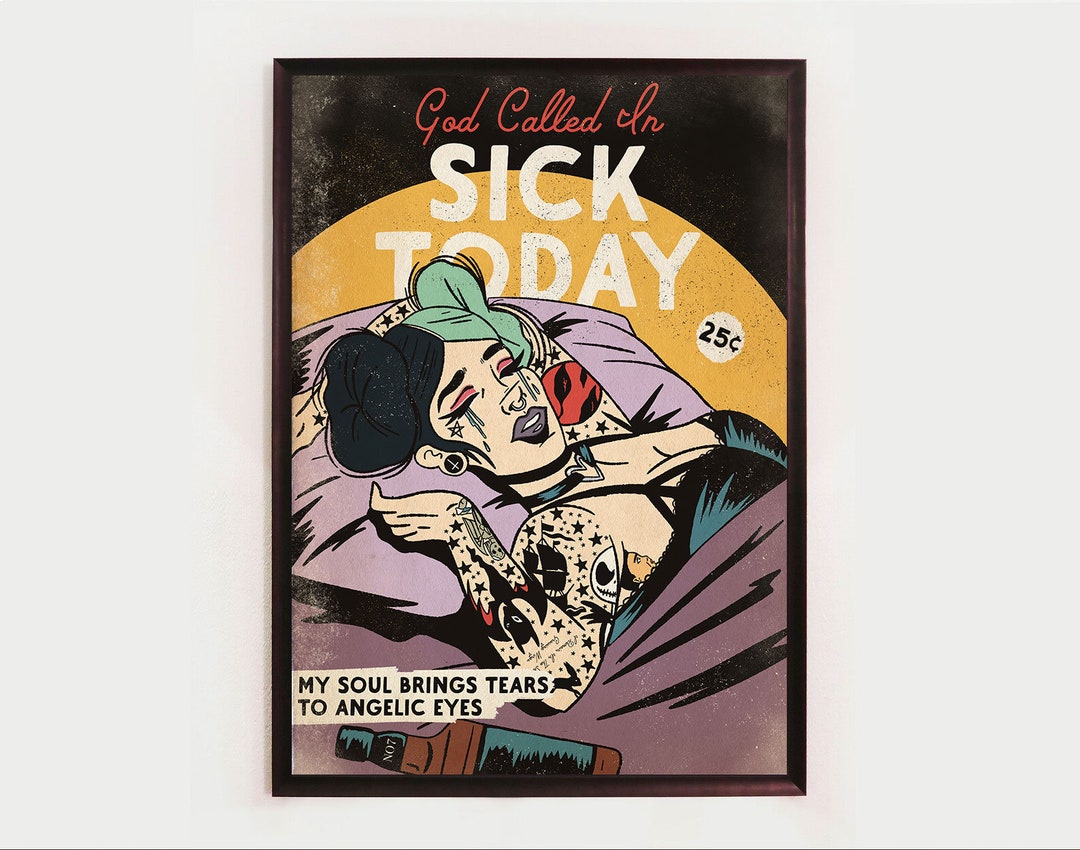 God Called in Sick Today Comic Book Poster AFI Inspired - Etsy