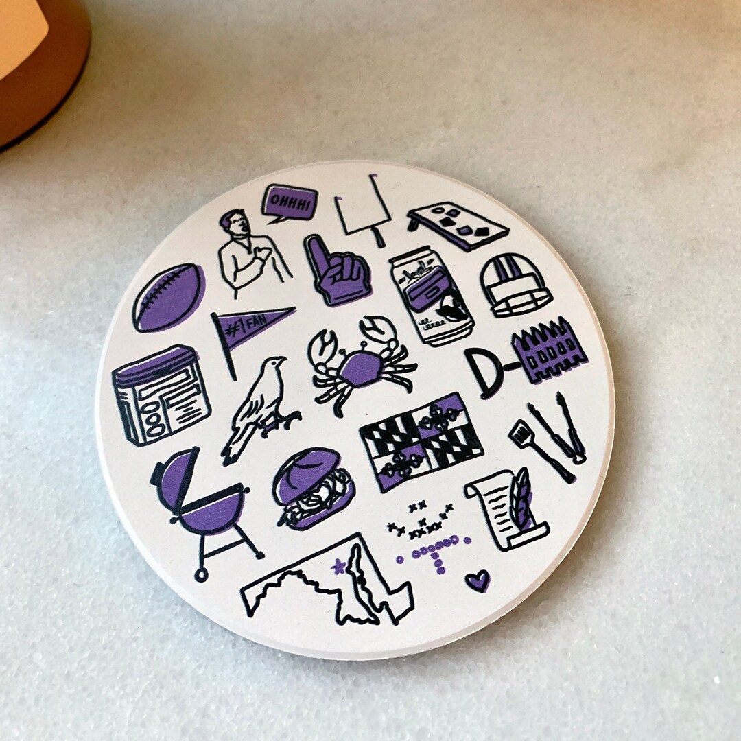 Baltimore Ravens Ceramic Coasters (set of 4) - Etsy