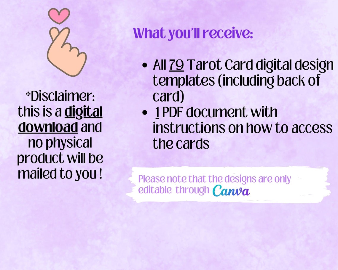 BTS Tarot Card Canva Template Design Editable Printable - Etsy