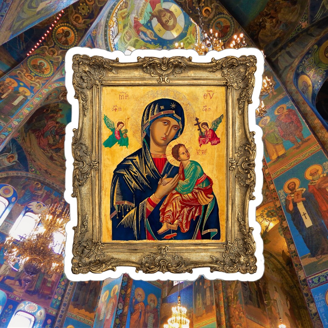 Theotokos Sticker, Panagia Matte Water-resistant Vinyl Sticker ...