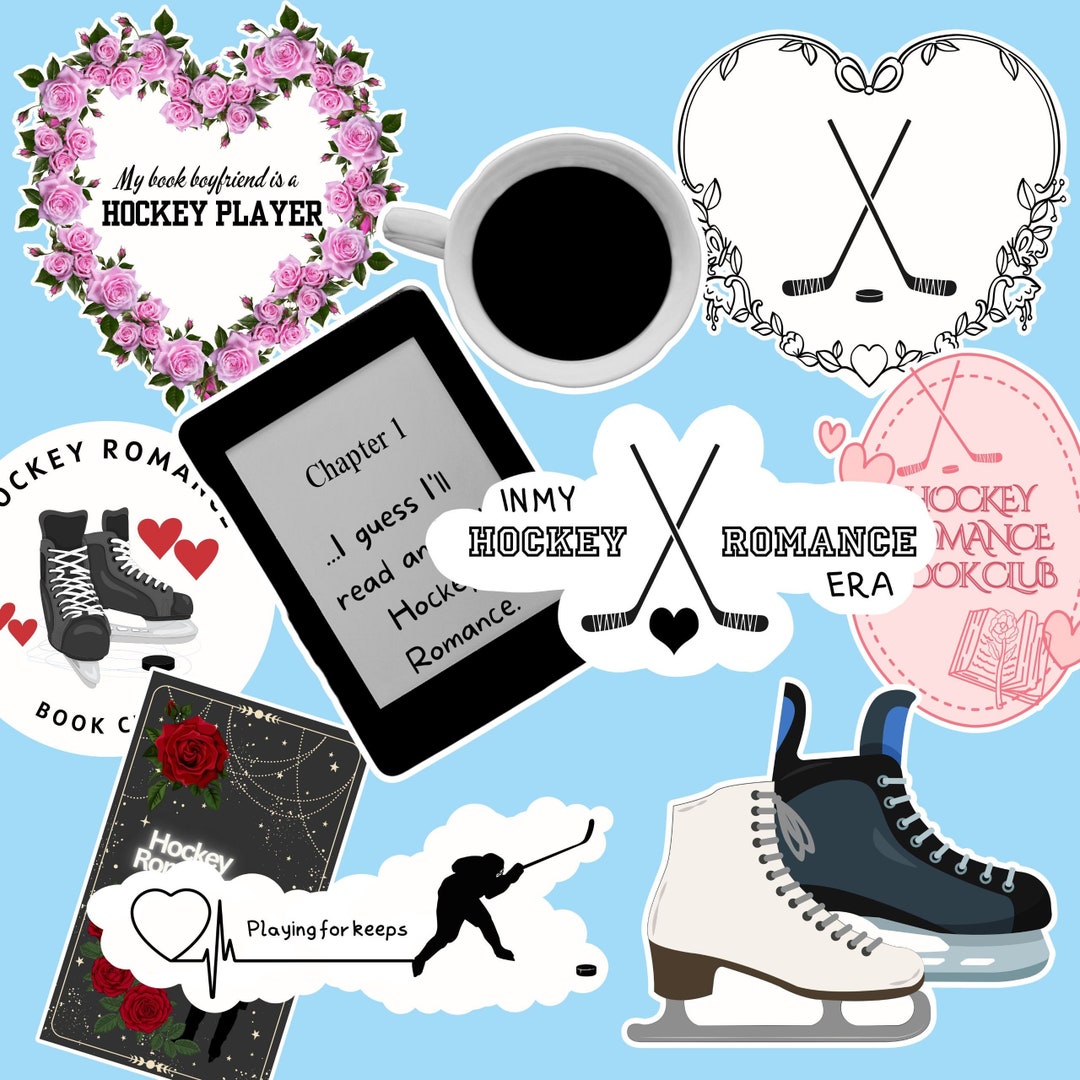 Hockey Romance Sticker Sheet, Premium Matte Vinyl Laptop Decal, Water ...