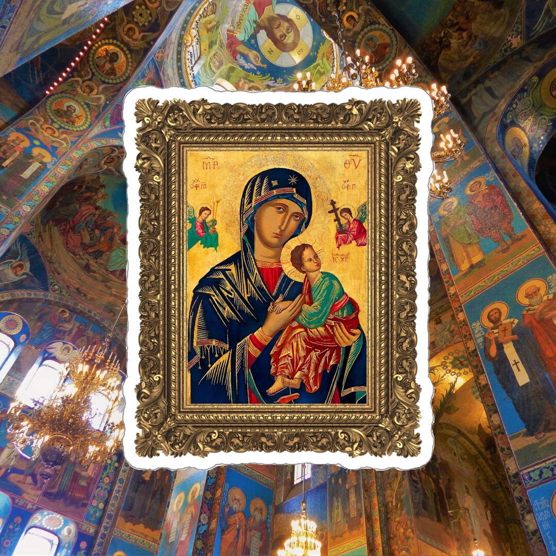 Theotokos Sticker, Panagia Matte Water-resistant Vinyl Sticker ...