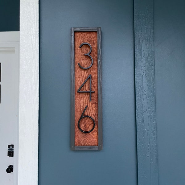 Cedar House Number Sign - Etsy