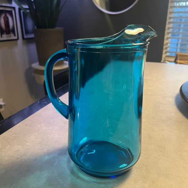 Blue Glass Pitcher - Etsy