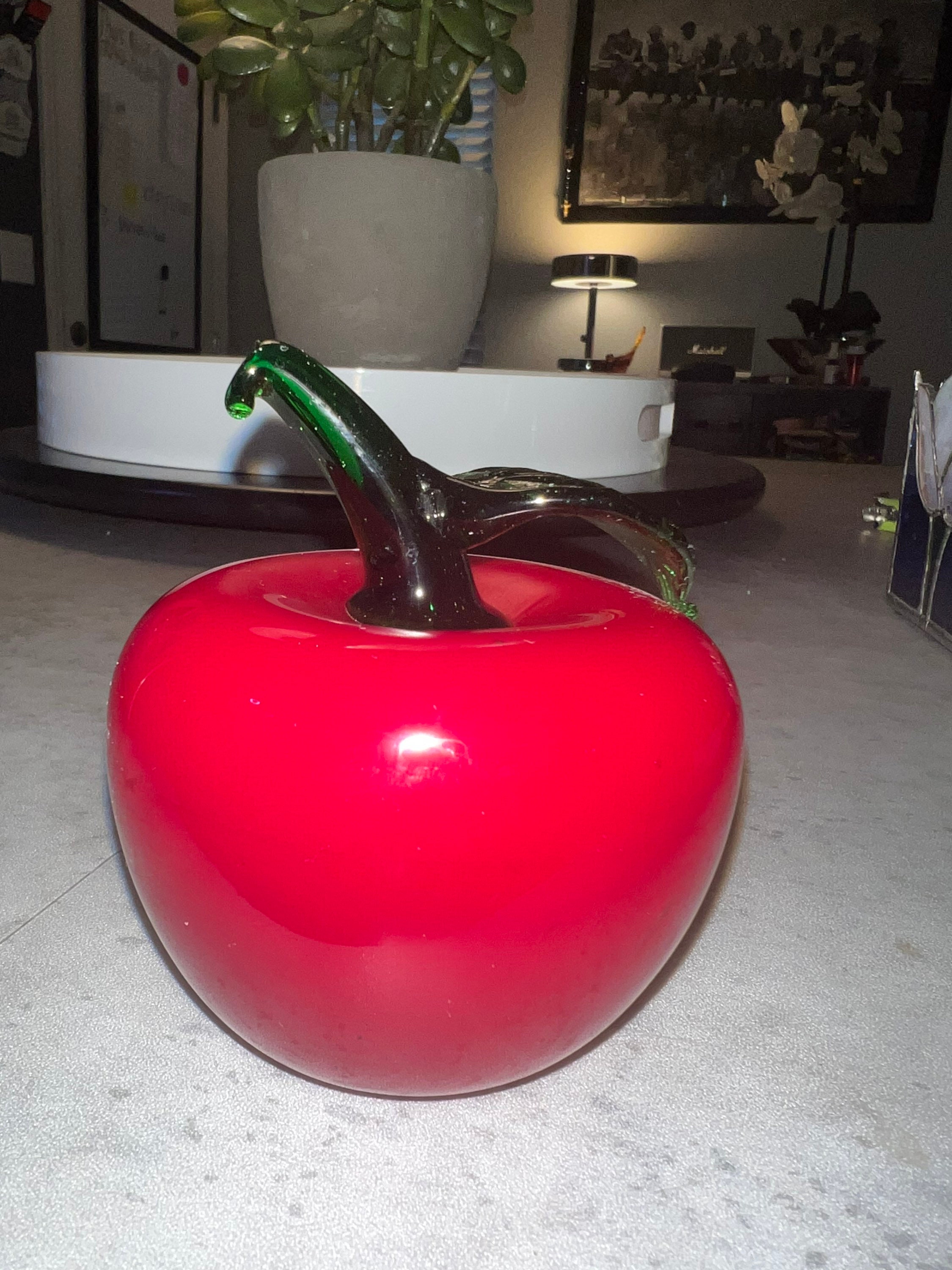 Vintage Red Apple Hand Blown Glass Murano Italy Paperweight - Etsy