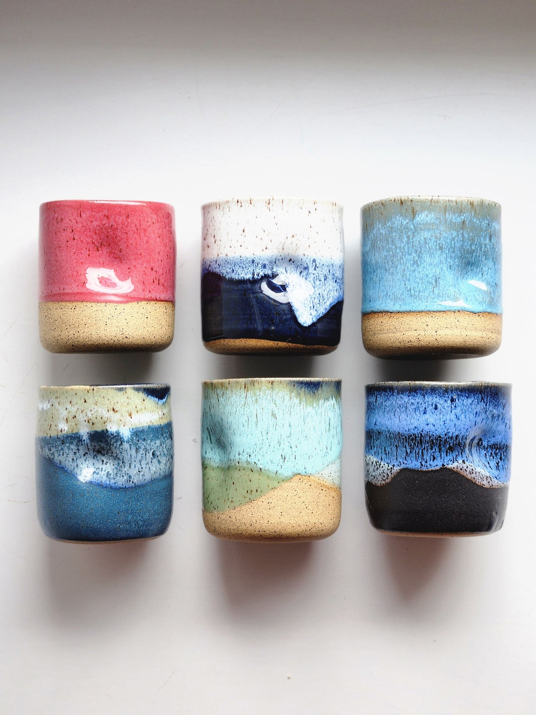 Coffee Lovers Simple Modern Ceramic Tall Thumbprint Pinch Dimple Cup ...