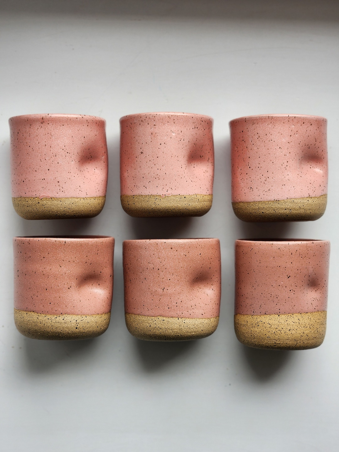 Shades of Pink Simple Modern Ceramic Tall Thumbprint Pinch Dimple Cup ...