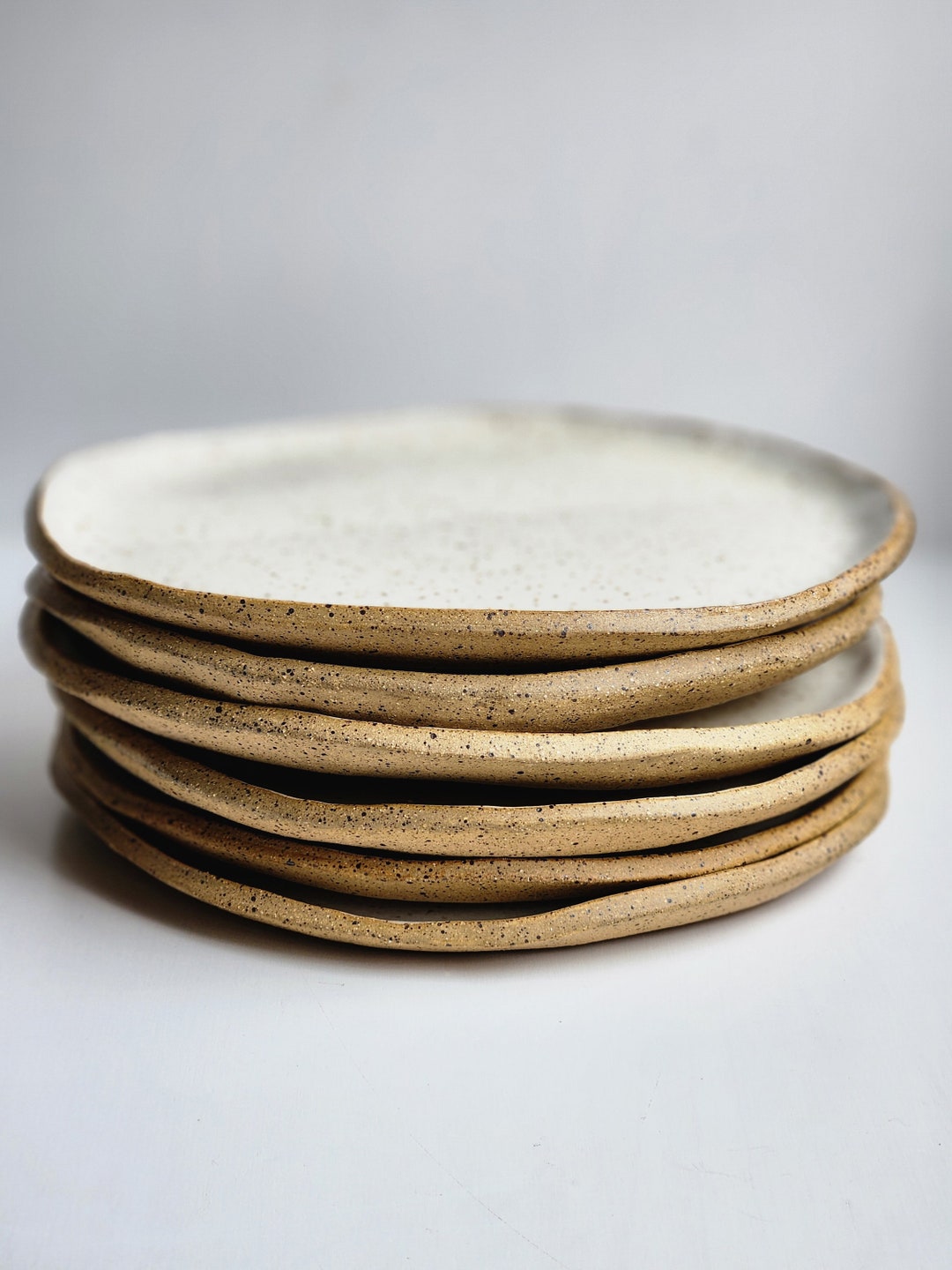Hand Built Simple Modern sea Salt Speckled Clay Salad/side/dessert ...