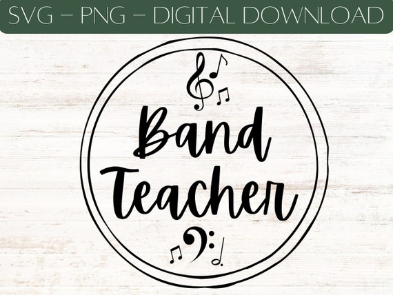 Band Teacher Music Notes Calligraphy SVG PNG Cut File Vector - Etsy