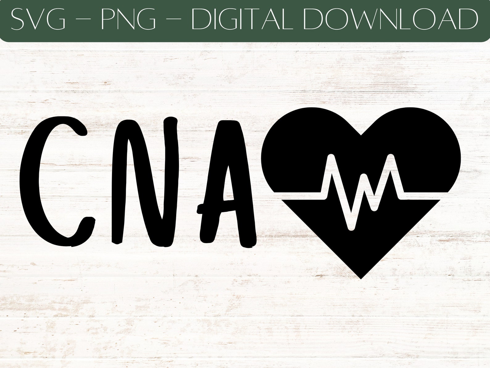 CNA ECG Heart Simple SVG Png Cut File Vector for Cricut, Clip Art, and ...