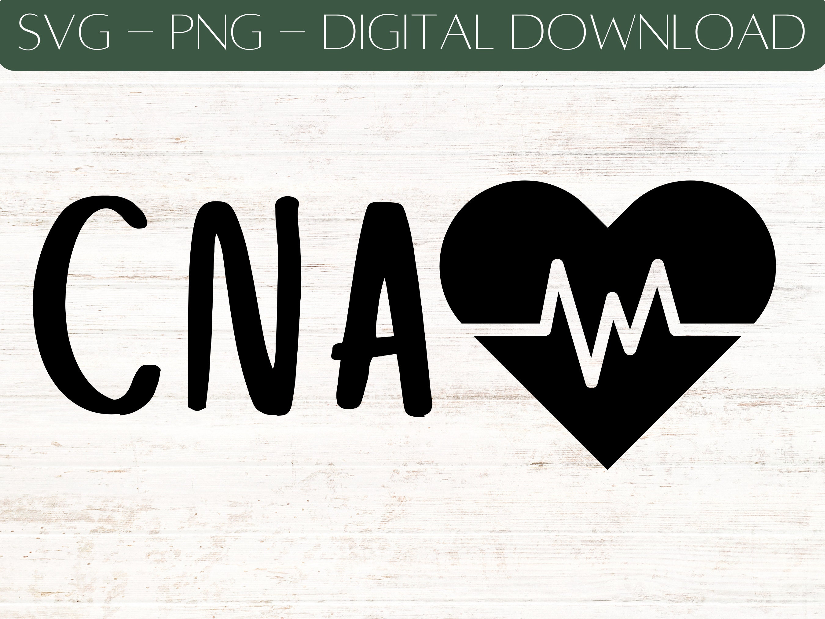 CNA ECG Heart Simple SVG Png Cut File Vector for Cricut, Clip Art, and ...