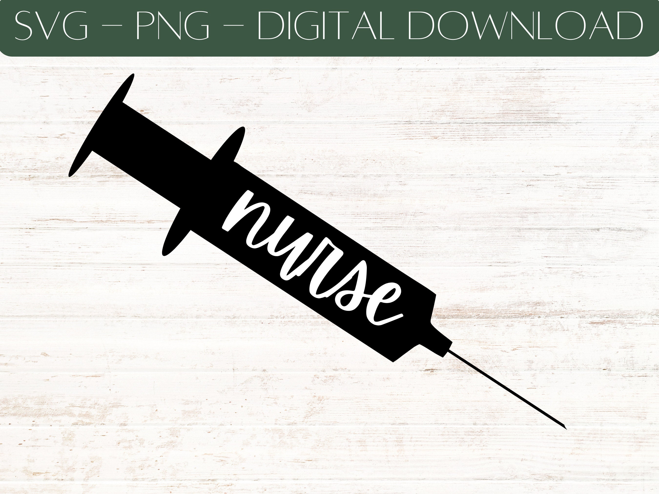 Nurse Syringe Calligraphy SVG PNG Cut File Vector for Cricut, Clip Art ...