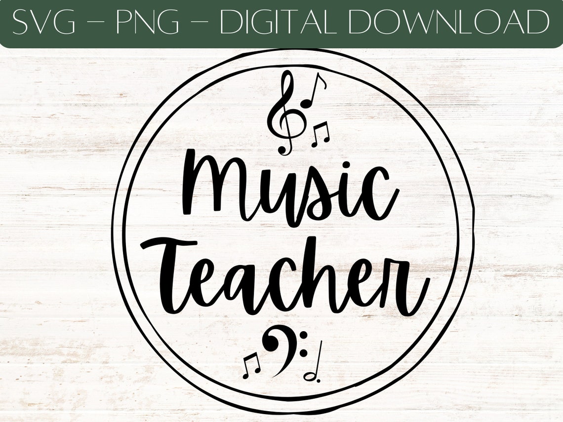 Music Teacher Music Notes SVG PNG Cut File Vector for Cricut, Clip Art ...