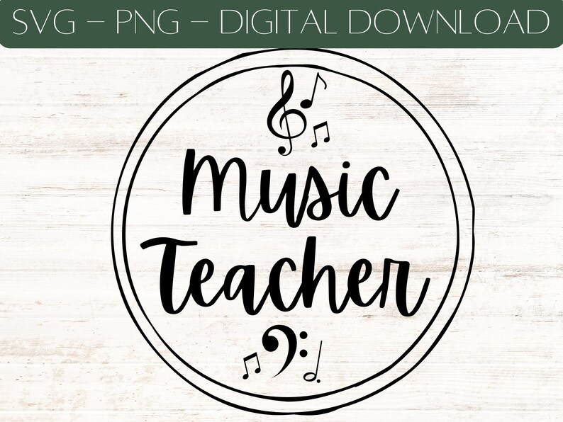 Music Teacher Music Notes SVG PNG Cut File Vector for Cricut, Clip Art ...