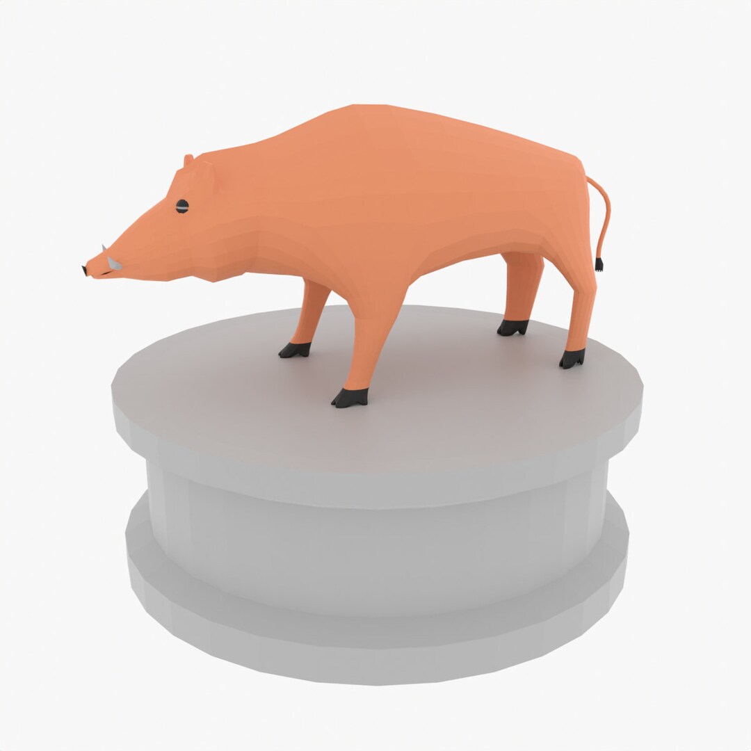 3D Model Boar Statue/ FBX Blend - Etsy