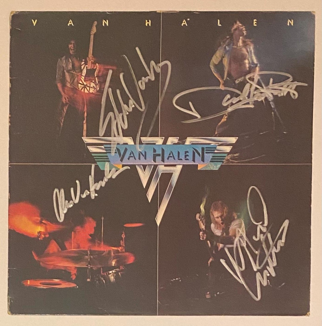 Van Halen Autograph Eddie, Alex, David and Michael on Original LP ...