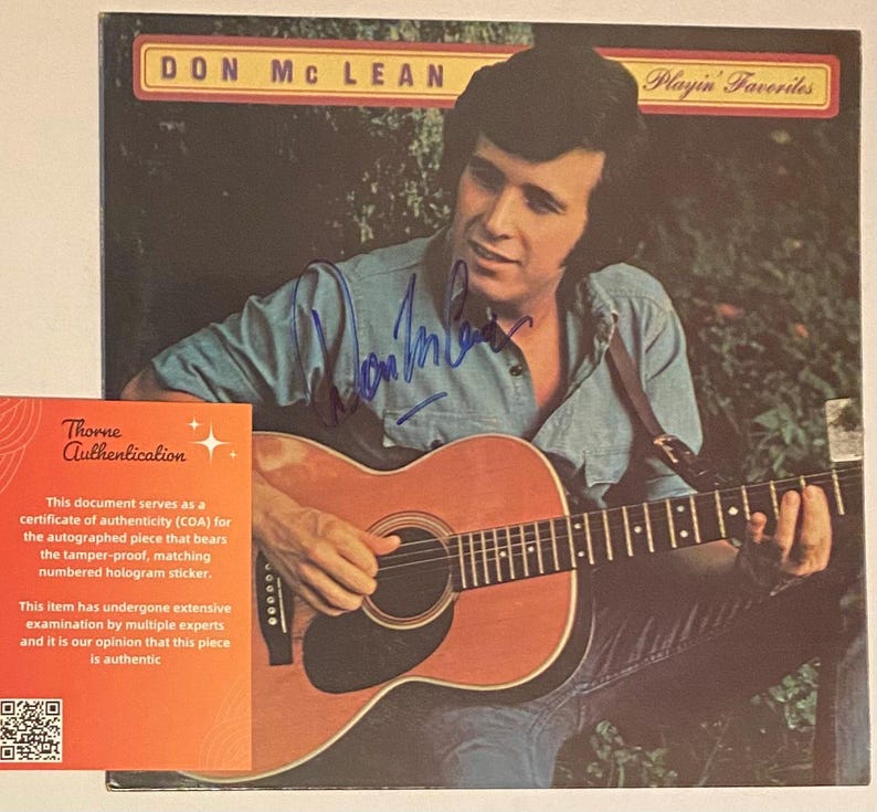 Don Mclean Autograph on LP Cover - Etsy
