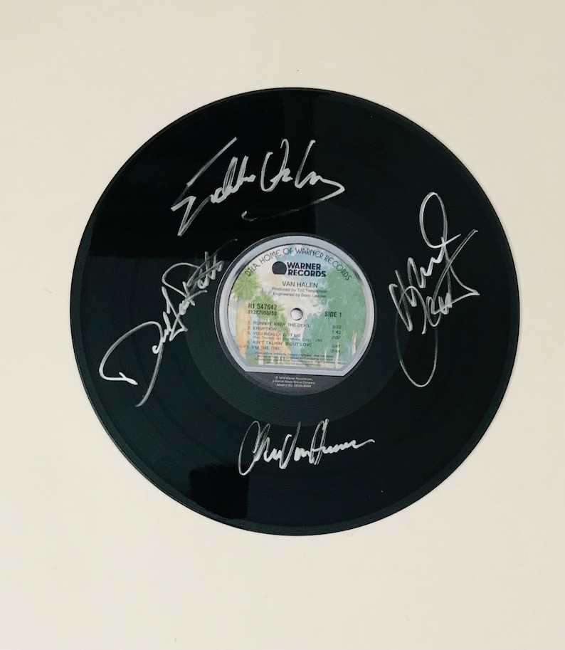 Van Halen Autographed LP Vinyl Display Record - Etsy