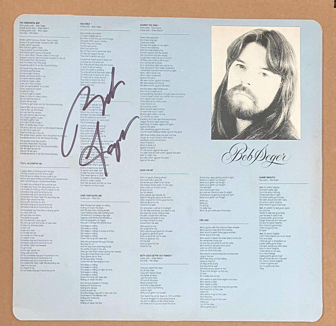 Bob Seger Autograph on Original LP Inner Sleeve Inc COA - Etsy