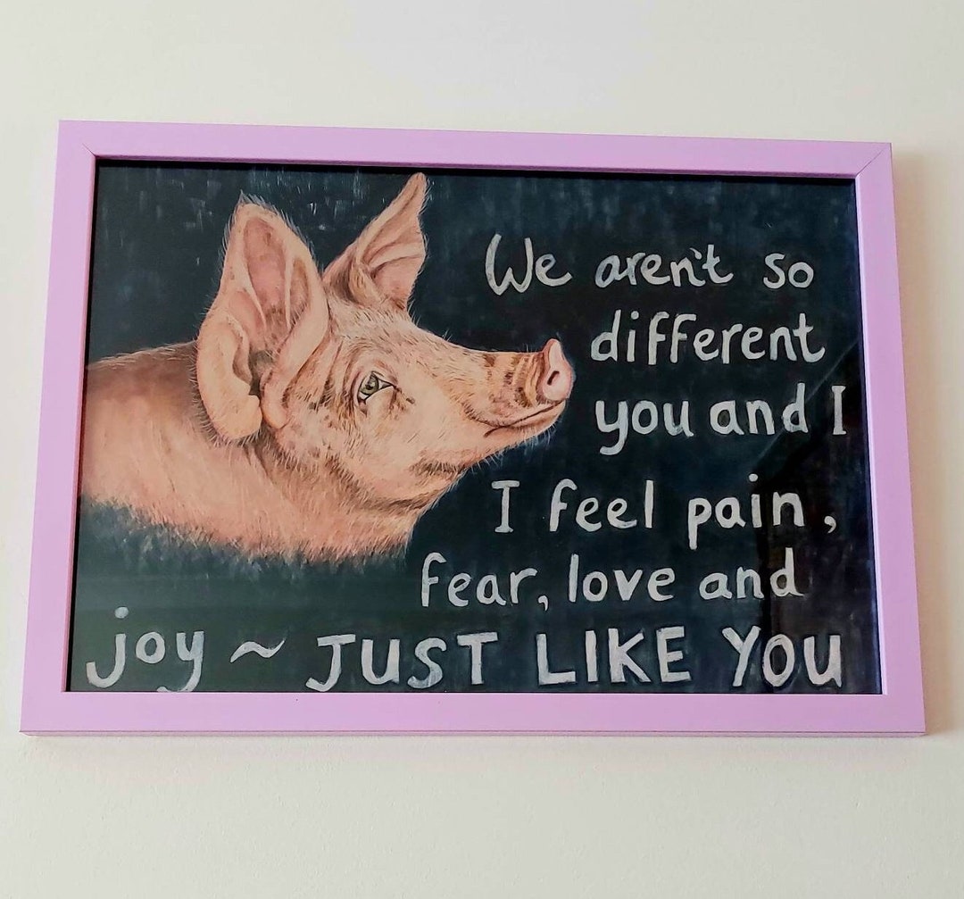 Kindred Spirit Pig A4/A3 Poster Print / A4 Art Print / Animal Rights ...