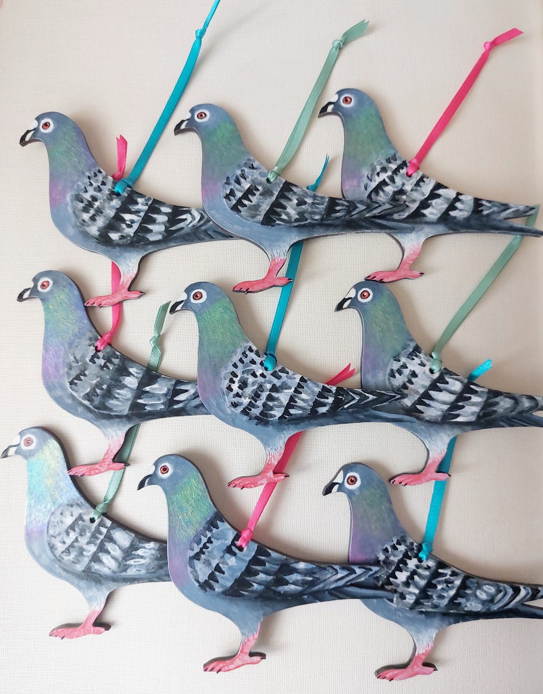 New Style / Individually Hand Painted Pigeon /wooden Decoration ...