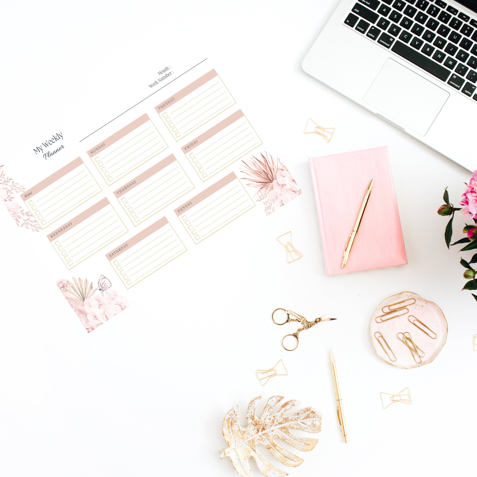 Weekly Planner Printable to Do List Desk Planner Work - Etsy UK
