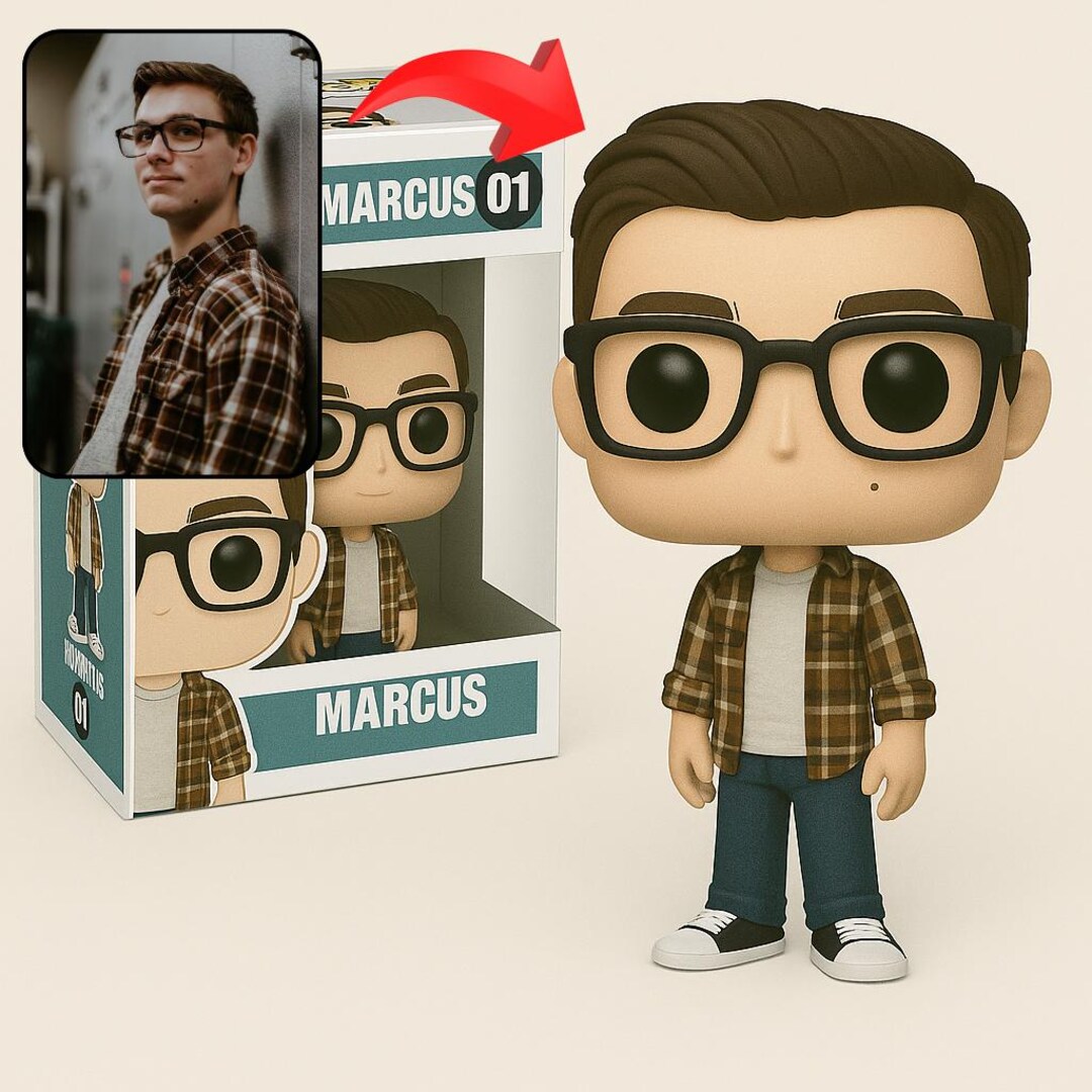 Custom Funko Pop Style Portrait | Personalized Digital Drawing of ...