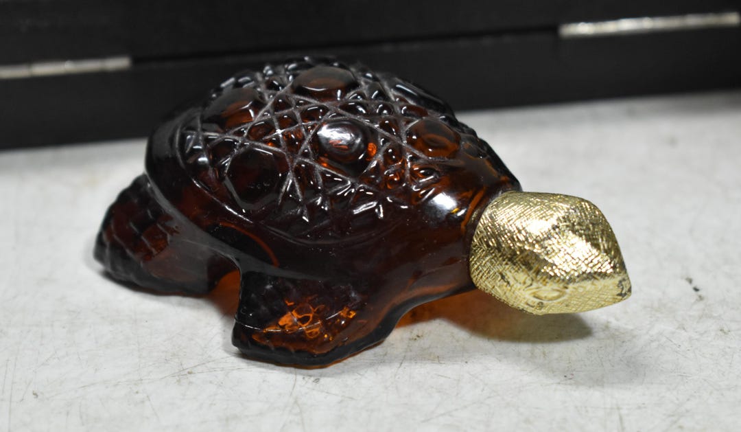 Vintage Brown Glass Avon Turtle Perfume Bottle/vintage Avon Bird of ...