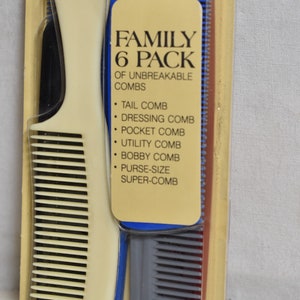 Vintage 1999 Goody Family Pack Hair Unbreakable Combs (6 Combs Incl ...