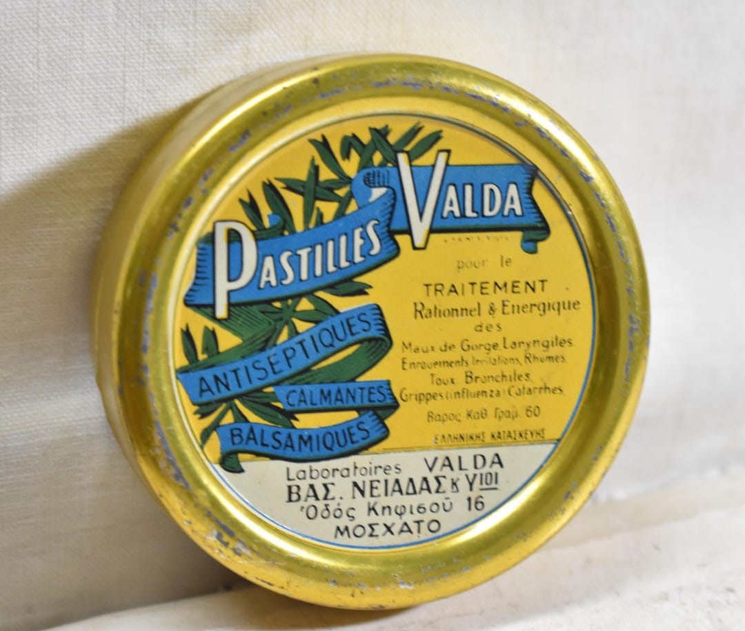 Vintage Collectible Pastilles Valda French Medicine Tin Litho ...