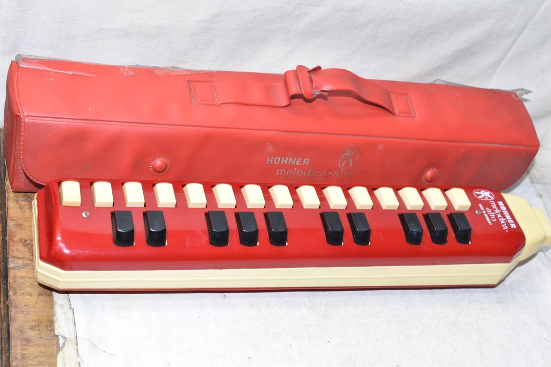 Vintage Hohner Melodica Alto: Red & Cream Wind Keyboard - Made in ...