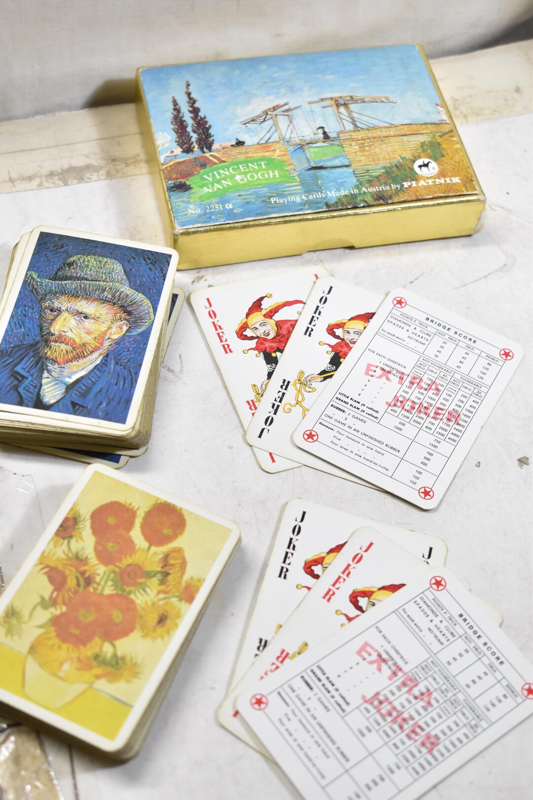 Van Gogh Sunflowers Playing Cards - Piatnik Double Deck, Bridge Size ...