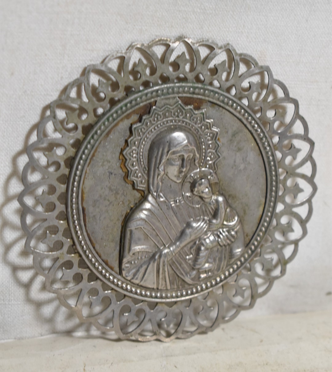 Vintage Collectible Christian Orthodox Religious Mini Icon-jesus&mary ...
