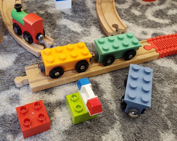 Stackable Track Supports for Wooden Trains | Packs of 2 Pillars | Fits ...