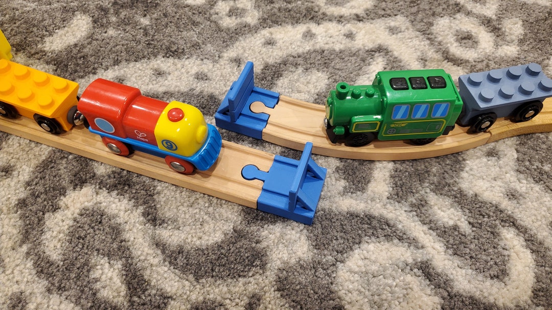 End-of-track Bumpers for Wooden Trains! From Floor to Tracks! Fits Brio ...