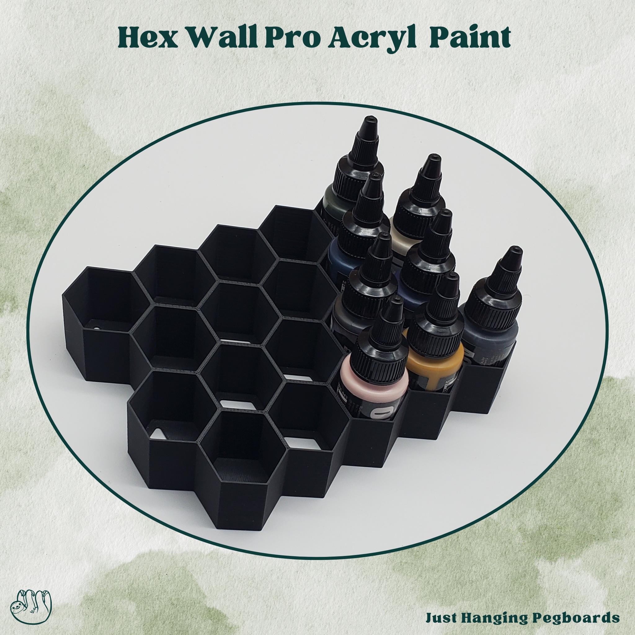 Hex Wall-mount Pro Acryl 22ml Paint Bottle Holder, Monument Hobbies ...