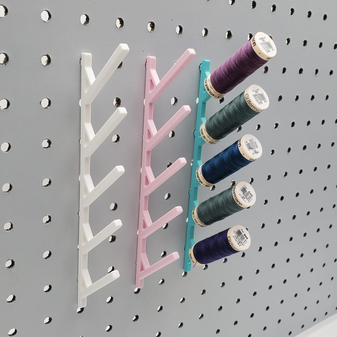 5 Thread Display, 1/4" Pegboard Holder, Skadis | Hook Holds 5 Spools ...
