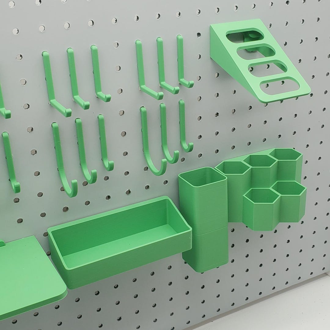 Pegboard Accessories Kit, SKADIS or 1/4" Pegboard Compatible, Storage ...