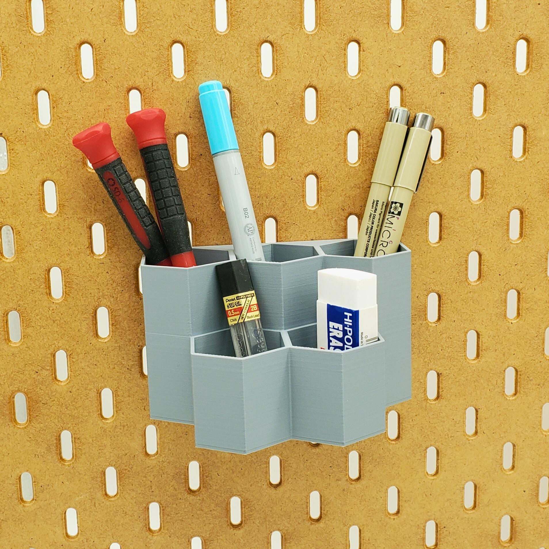 5 Cup Hex Storage Container Organizer for Pens/pencils/markers and ...