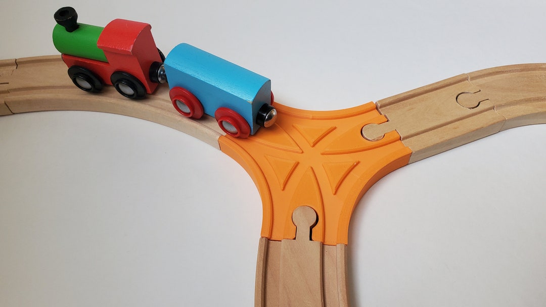 3-way Wooden Train Coupling 120 Degree Track Adapter, Fits Brio, IKEA ...