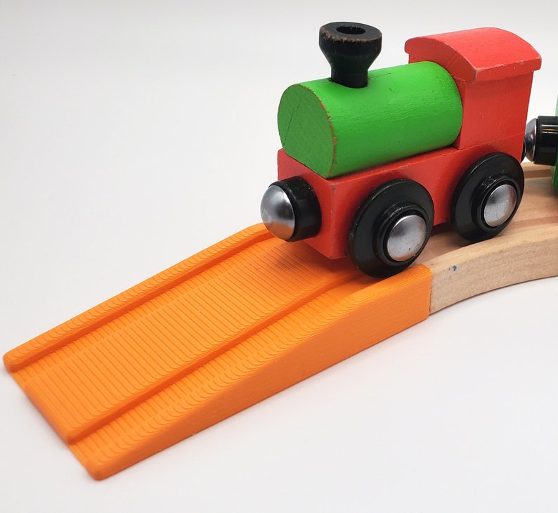 Wooden Train Ramps! From Floor to Tracks! Fits Brio, IKEA, Hape, Thomas ...