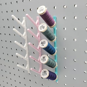 5 Thread Display, 1/4" Pegboard Holder, Skadis | Hook Holds 5 Spools ...